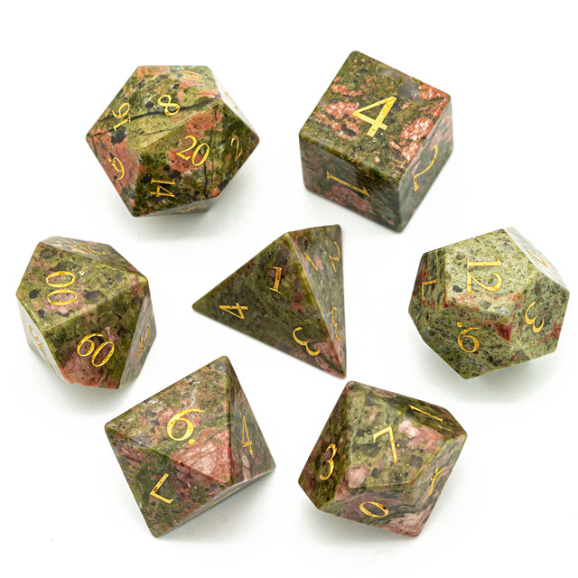 Unakite Gemstone Dice,Stone Dice